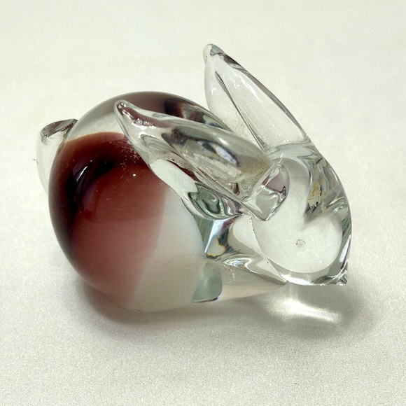 Art | Vintage Blown Glass Rabbit Figurine Art Glass Paperweight Purple ...